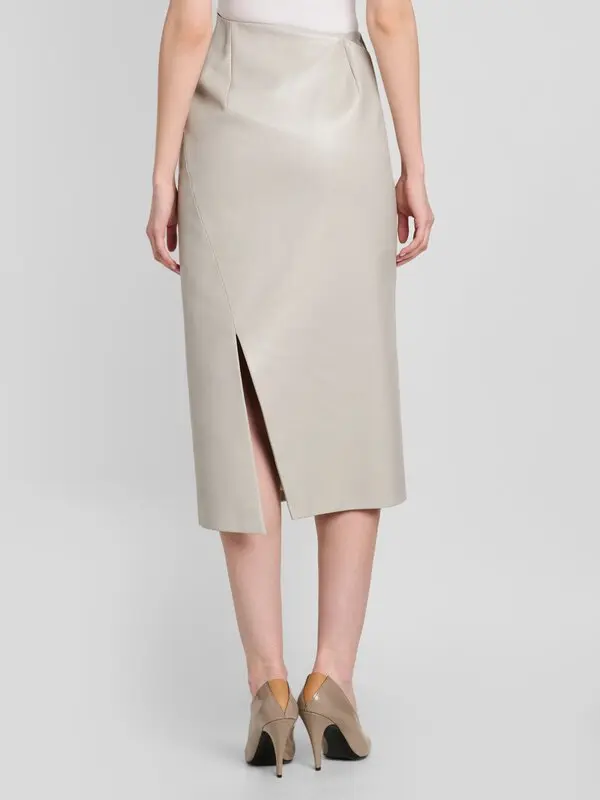 JIL SANDER Wrap Leather Midi Skirt