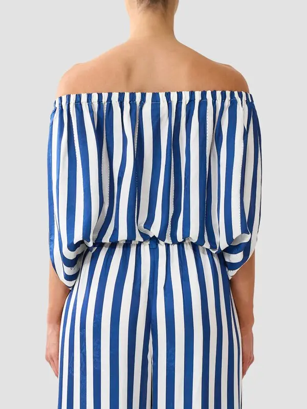 Camilla Striped Off-the-shoulder Top