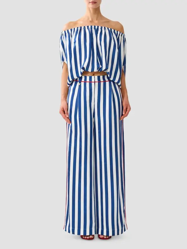 Camilla Striped Off-the-shoulder Top