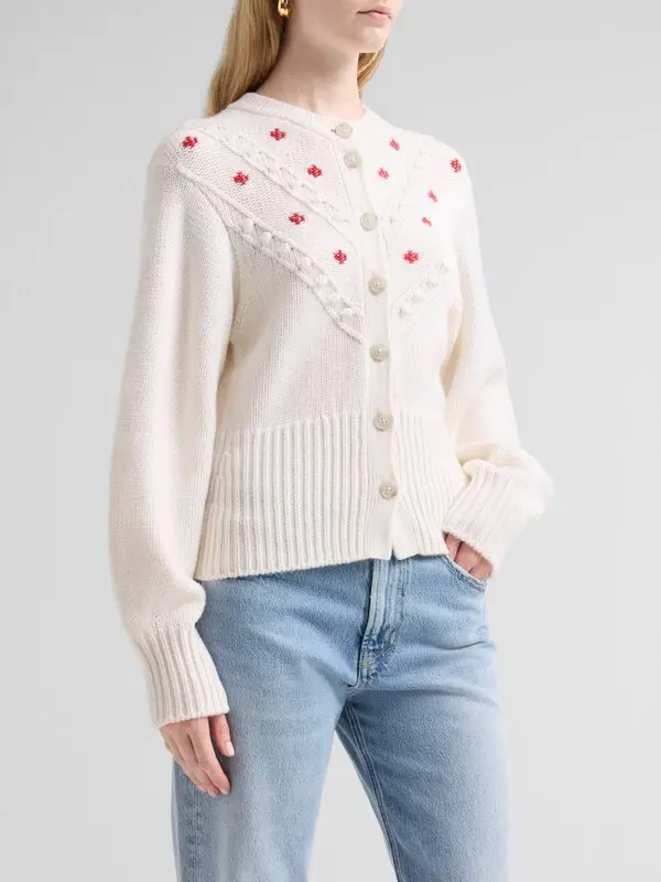 Guest In Residence Snowflake-knit Wool-cashmere Cardigan