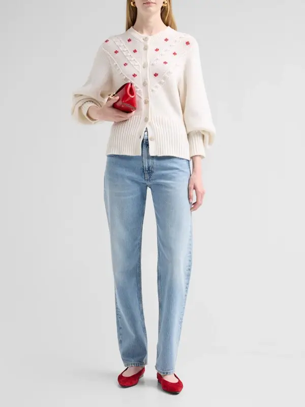 Guest In Residence Snowflake-knit Wool-cashmere Cardigan