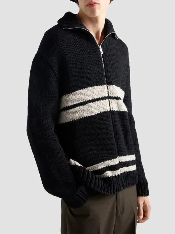 Prada Wool And Cashmere Zipper Cardigan