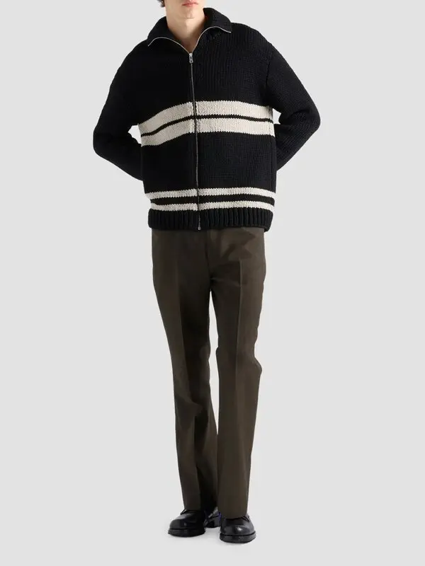 Prada Wool And Cashmere Zipper Cardigan