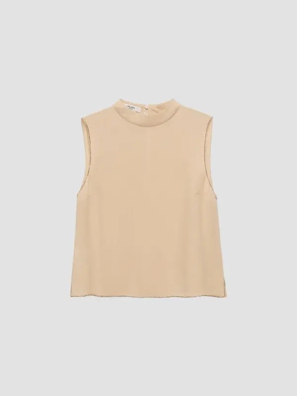 Prada Triple Chiffon Top - Beige