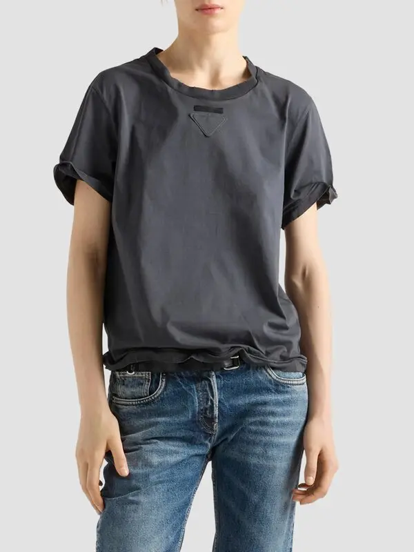 Prada Shapeable Gart-dyed Jersey T-shirt