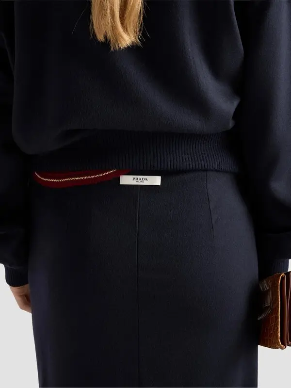 Prada Double Cashmere Midi Skirt