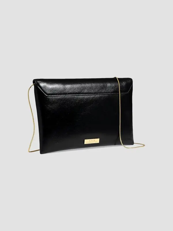 Alexis Bittar Crystal-embellished-trim Leather Envelope Clutch