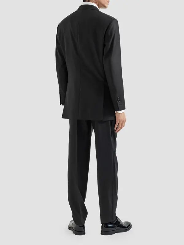 Brunello Cucinelli Lightweight Virgin Wool And Silk Twill Tuxedo With Peak-lapel Jacket