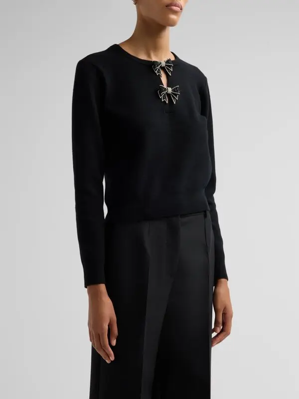 Generation Love Yulia Embellished Bow Crewneck Sweater