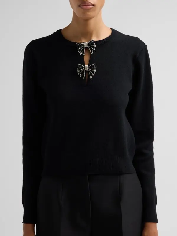 Generation Love Yulia Embellished Bow Crewneck Sweater