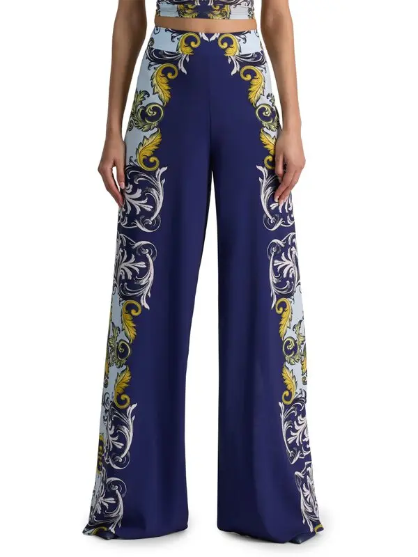 Alice + Olivia Athena Printed Wide-leg Pants