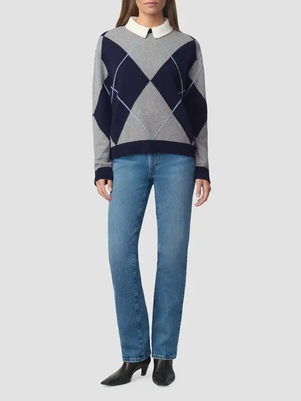 Joe's Jeans The Jude Argyle Wool-blend Collared Sweater