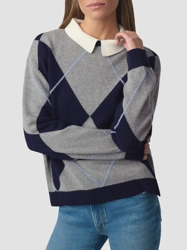 Joe's Jeans The Jude Argyle Wool-blend Collared Sweater