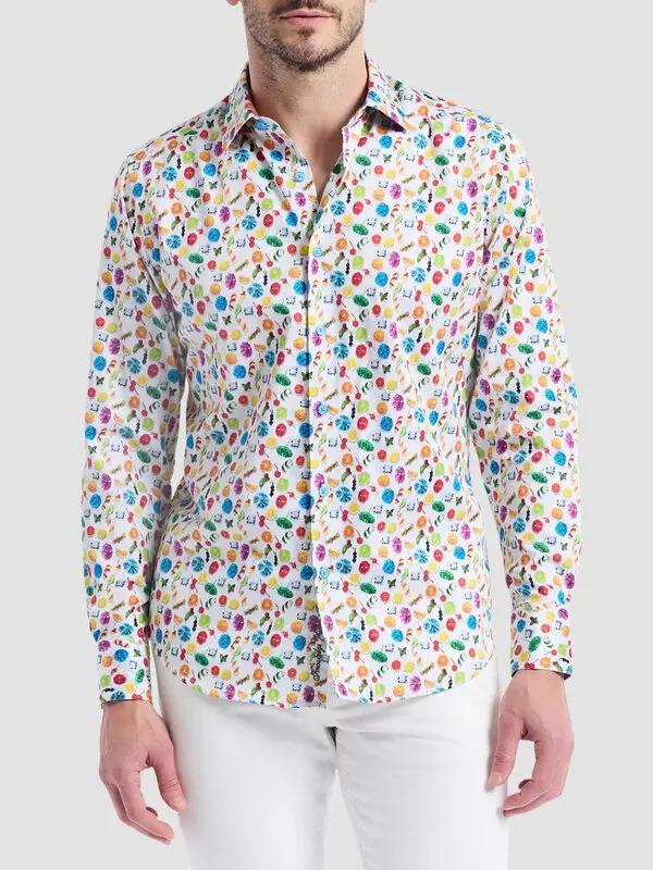Robert Graham Garnish Printed Stretch-cotton Button-front Shirt