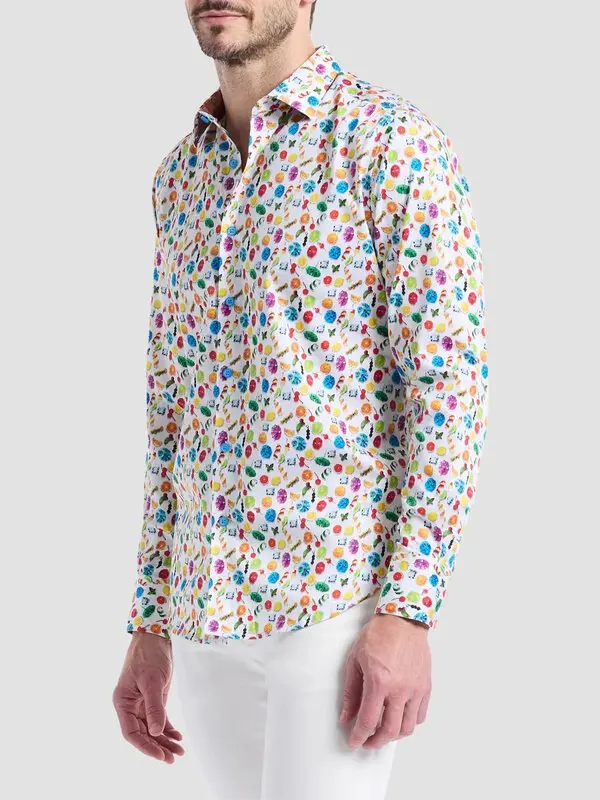 Robert Graham Garnish Printed Stretch-cotton Button-front Shirt