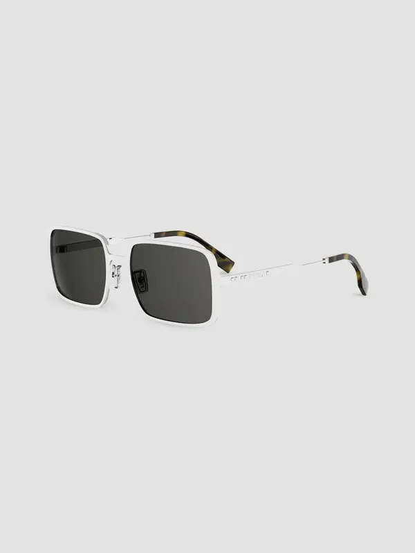 Fendi Line 57mm Rectangular Sunglasses - Silver