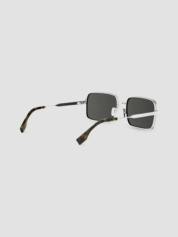 Fendi Line 57mm Rectangular Sunglasses - Silver