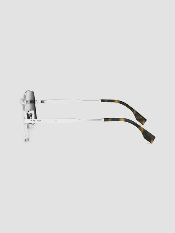 Fendi Line 57mm Rectangular Sunglasses - Silver