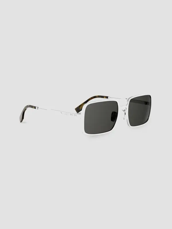 Fendi Line 57mm Rectangular Sunglasses - Silver