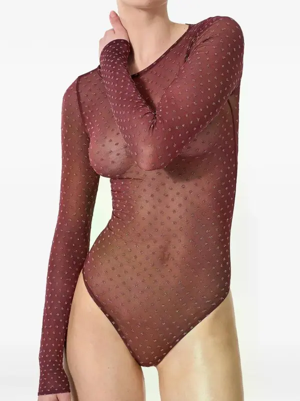 Wolford Shimmer-dot Sheer Bodysuit