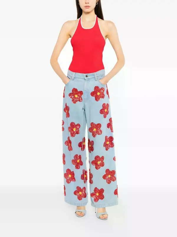 Ashish Floral Embroidered Jeans