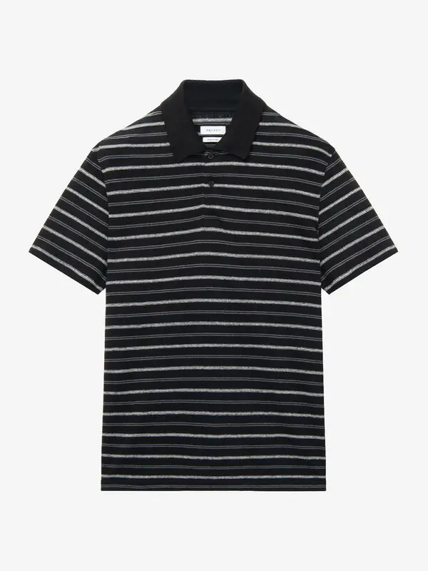 Alexander McQueen Striped Cotton Linen Polo Shirt