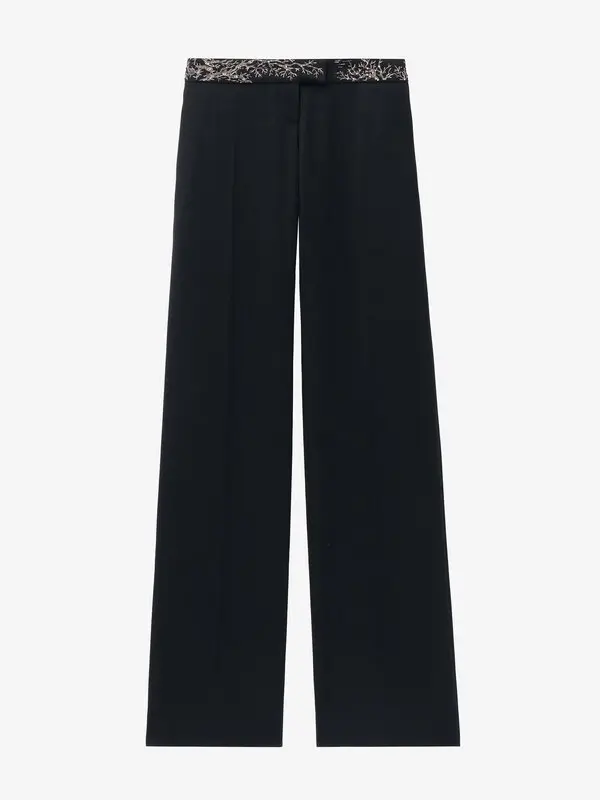 Alexander McQueen Tree Of Life' Waistband Tailored Trousers - Black