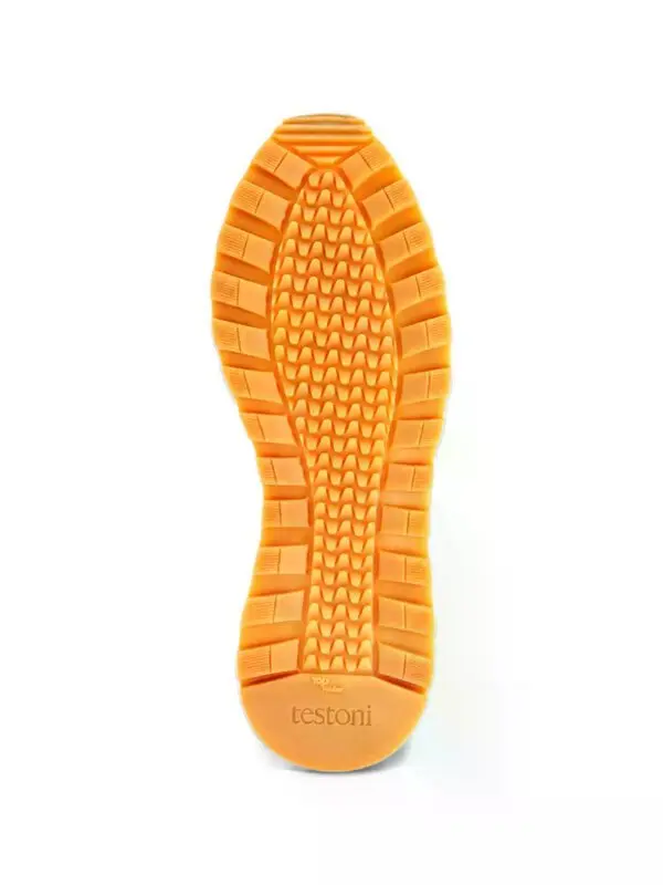 TESTONI Perforated Panelled Sneakers - Neutrals