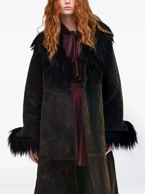 Marc Jacobs Faux-fur Trim Denim Coat