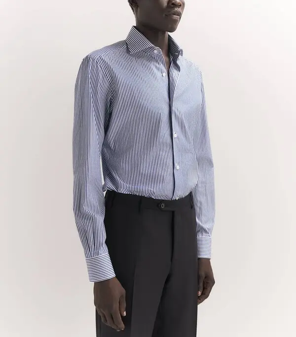 BARBA NAPOLI Cotton Stripe Slim Shirt