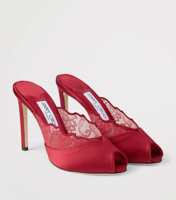 JIMMY CHOO Brigitte 100 Lace Mules