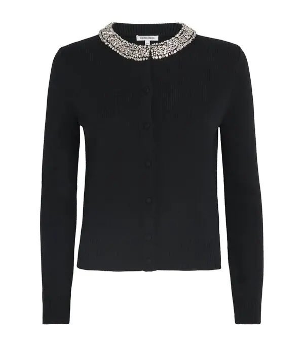 Veronica Beard Merino Wool Embellished Daro Cardigan