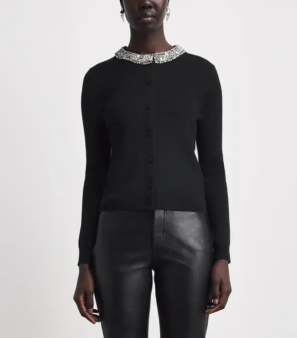 Veronica Beard Merino Wool Embellished Daro Cardigan
