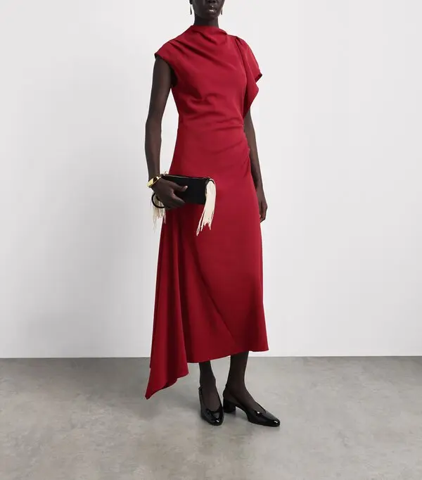 Veronica Beard Asymmetric Brett Midi Dress