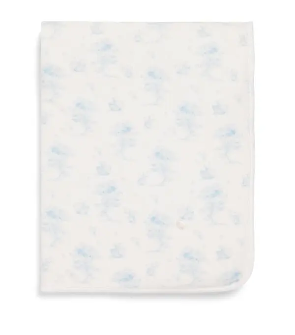 PATACHOU Toile De Jouy Bear Print Blanket - Blue