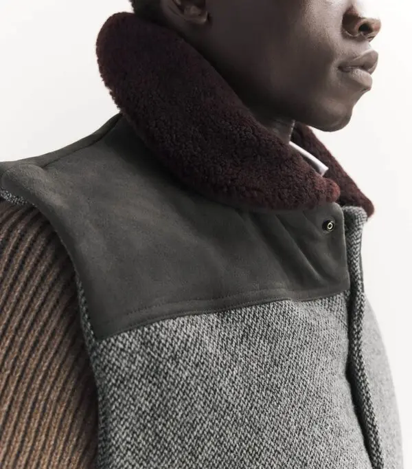 VALSTAR Virgin Wool-suede Tweed Alan Gilet