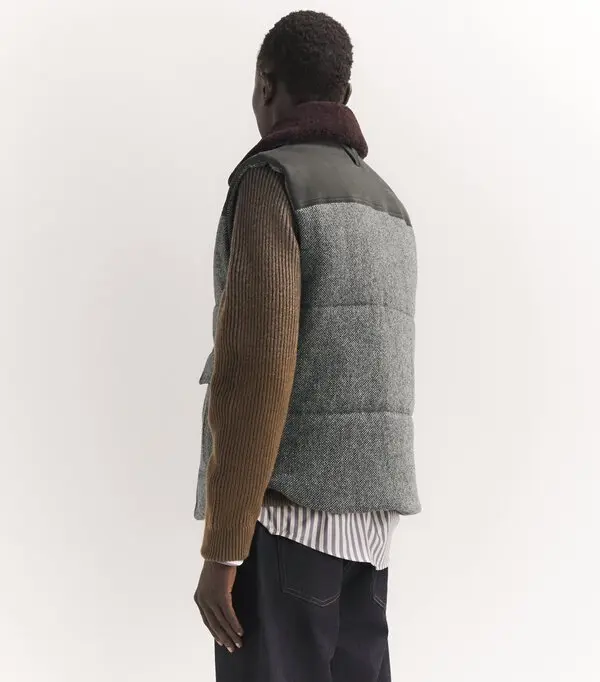 VALSTAR Virgin Wool-suede Tweed Alan Gilet