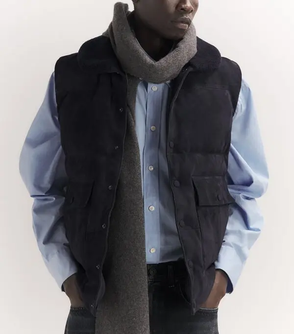 VALSTAR Suede Plush Collar Gilet