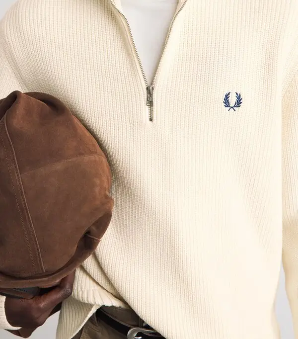 Fred Perry Wool-blend Quarter-zip Fisherman Sweater