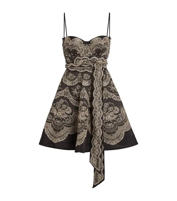 Zimmermann Linen-silk Bustier Clash Mini Dress