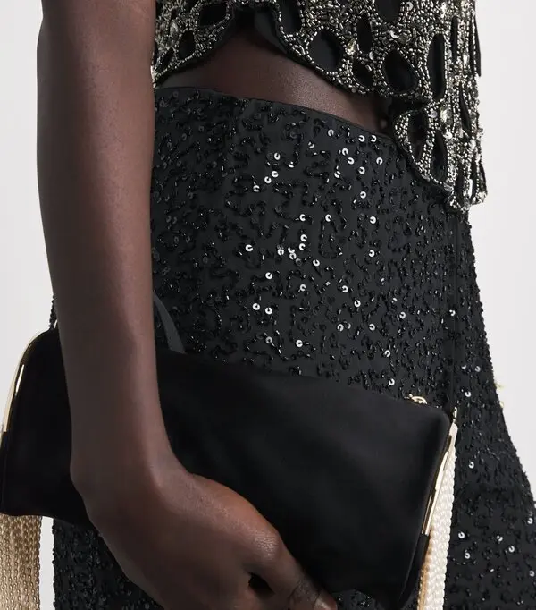 Alice + Olivia Sequin Athena Wide-leg Trousers