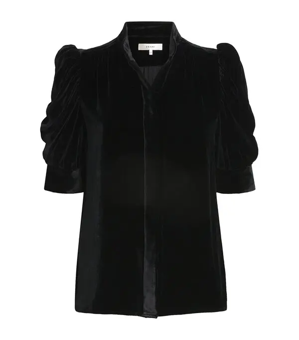 FRAME Velvet Puff-sleeve Gillian Blouse