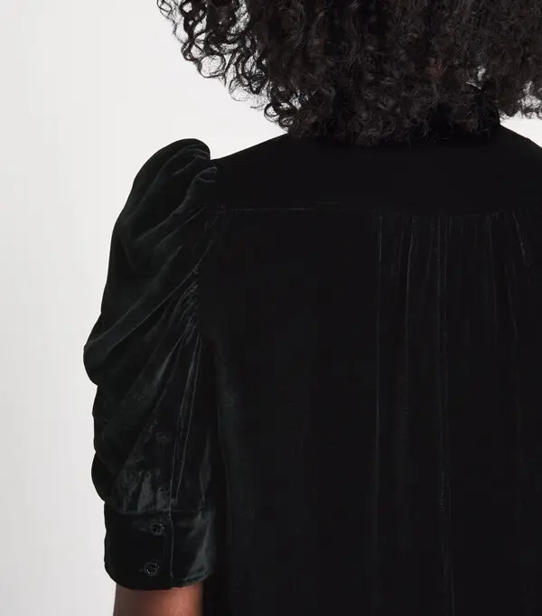 FRAME Velvet Puff-sleeve Gillian Blouse