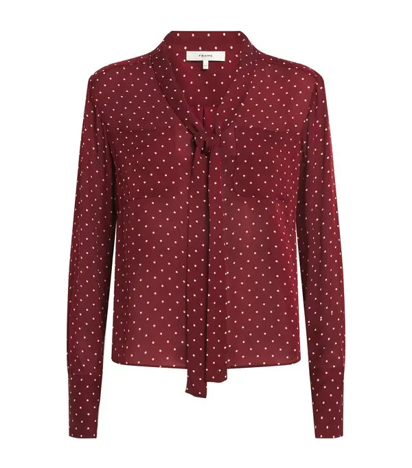 FRAME Silk Modern Tie Blouse