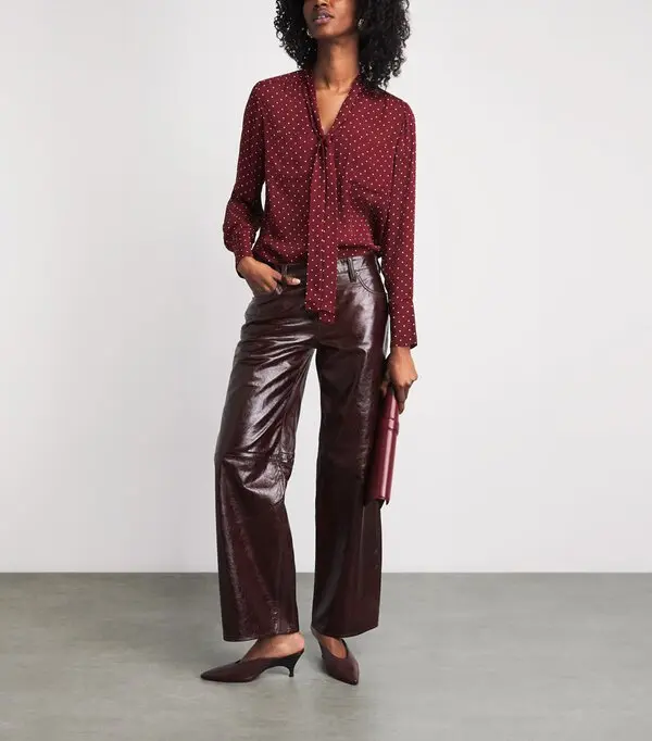 FRAME Silk Modern Tie Blouse