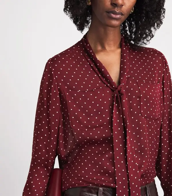 FRAME Silk Modern Tie Blouse
