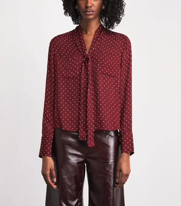 FRAME Silk Modern Tie Blouse