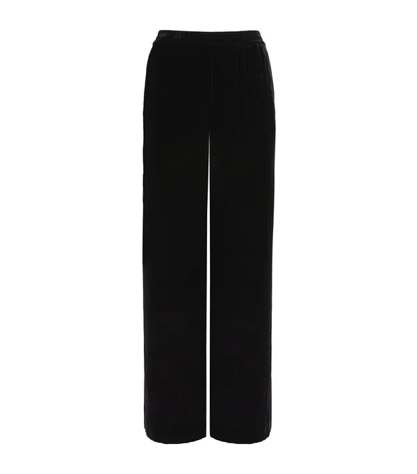 FRAME Velvet Plaza Wide-leg Trousers