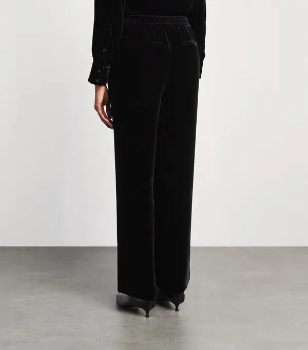 FRAME Velvet Plaza Wide-leg Trousers