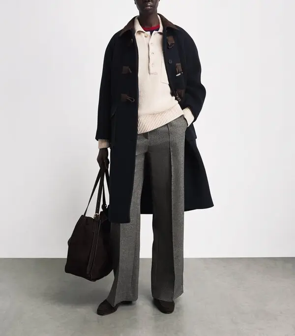 Sandro Houndstooth Wide-leg Trousers